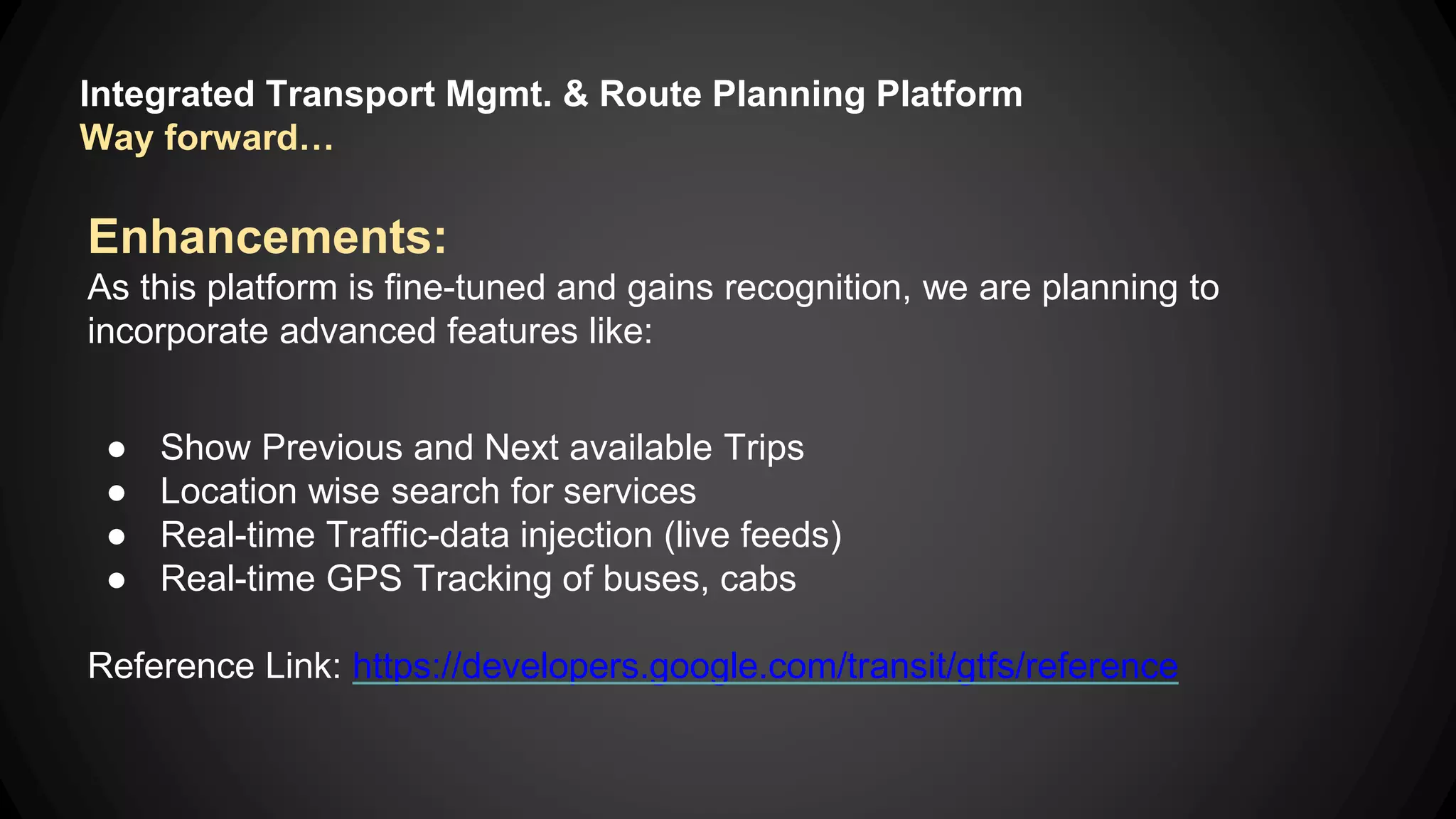 Integrated Transport Mgmt. _ Route Planning Platform | PPTX