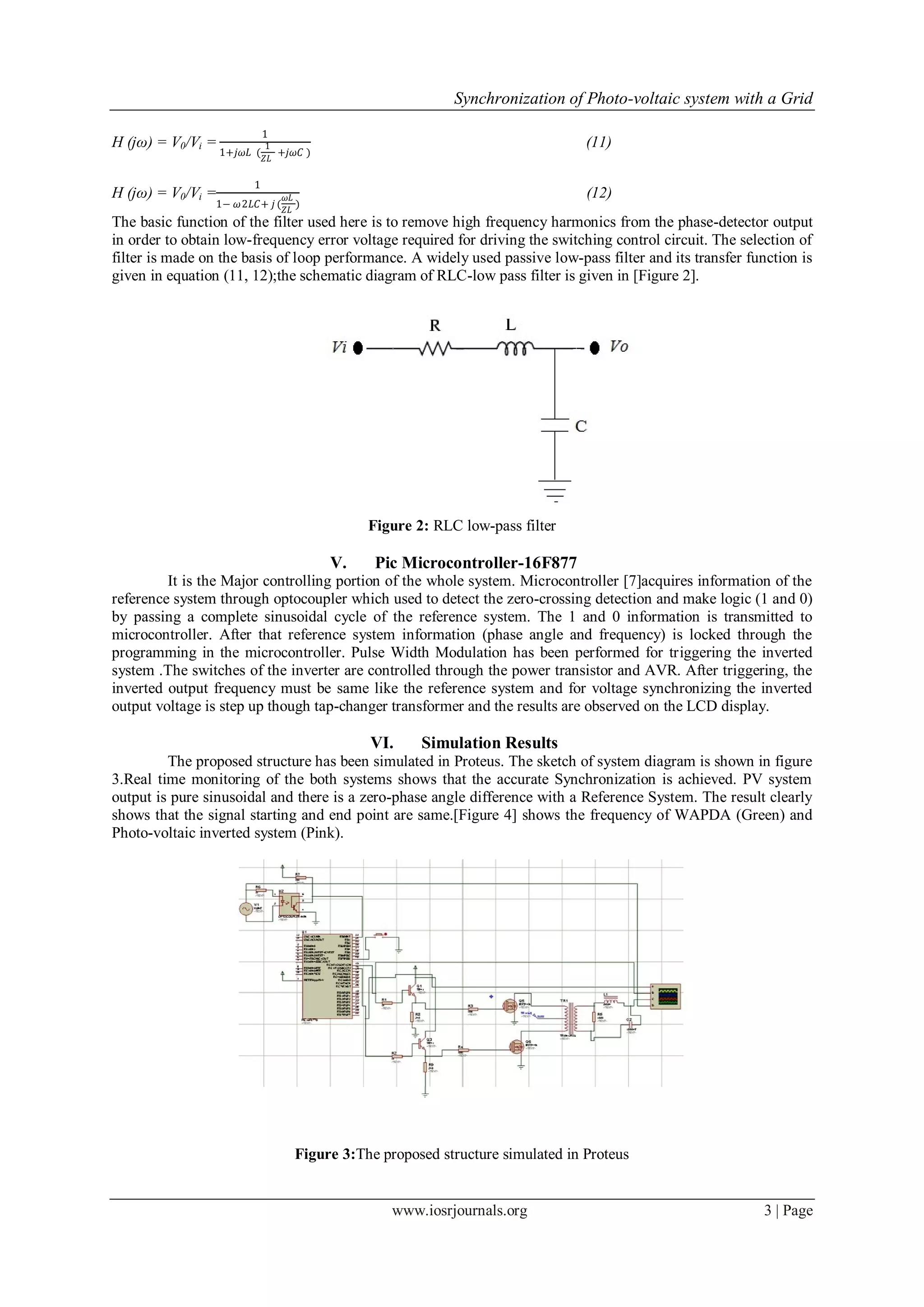 Synchronization of Photo-voltaic system with a Grid | PDF