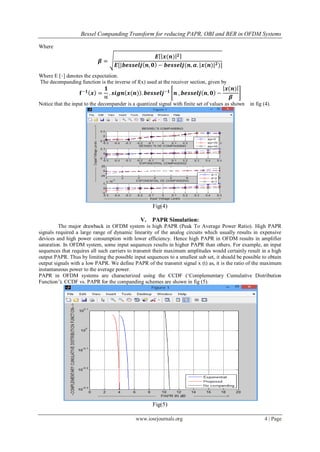 Bessel Companding Transform for reducing PAPR, OBI and BER in OFDM Systems | PDF