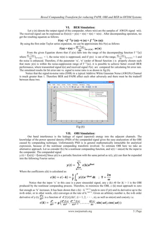 Bessel Companding Transform for reducing PAPR, OBI and BER in OFDM Systems | PDF