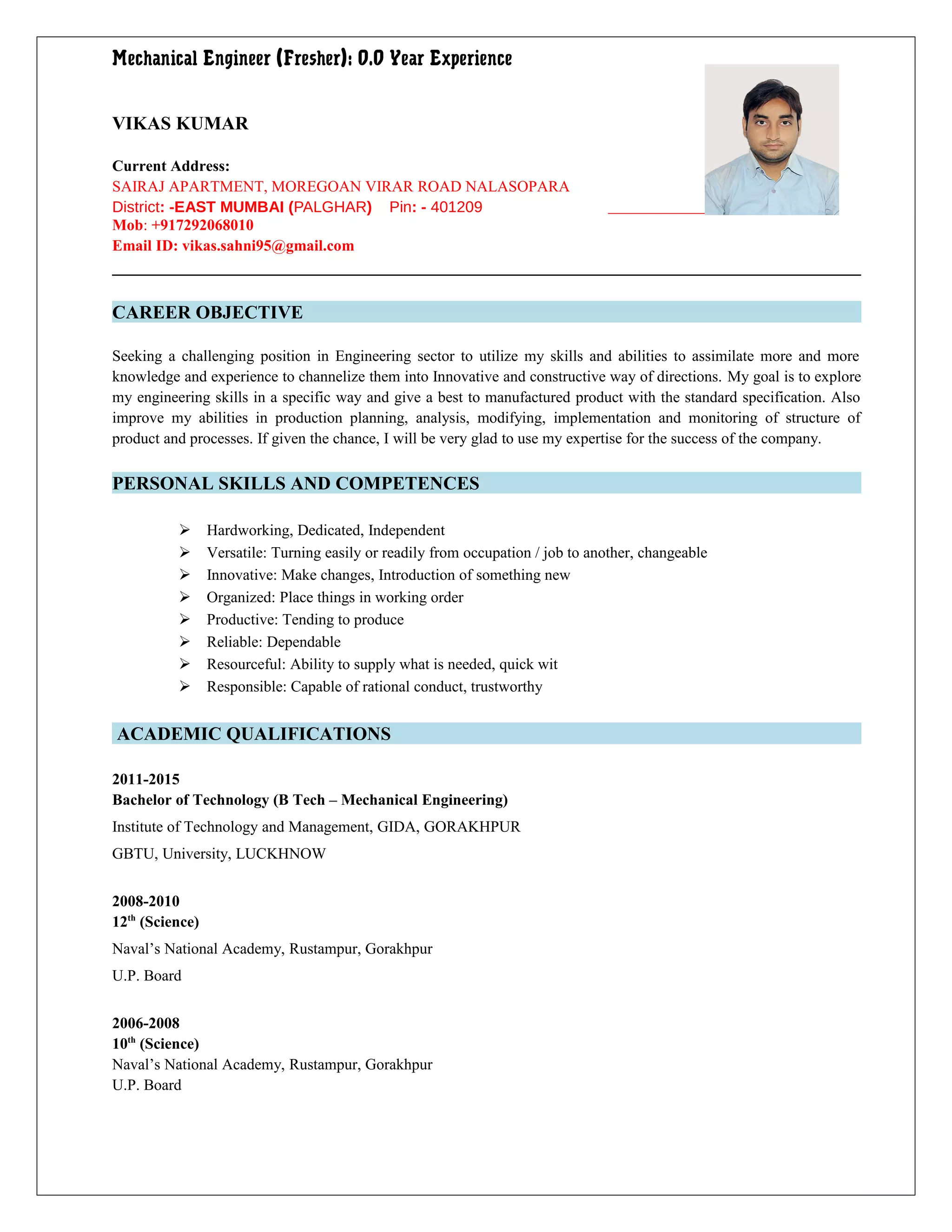 VIKAS RESUME (2) | PDF | Free Download