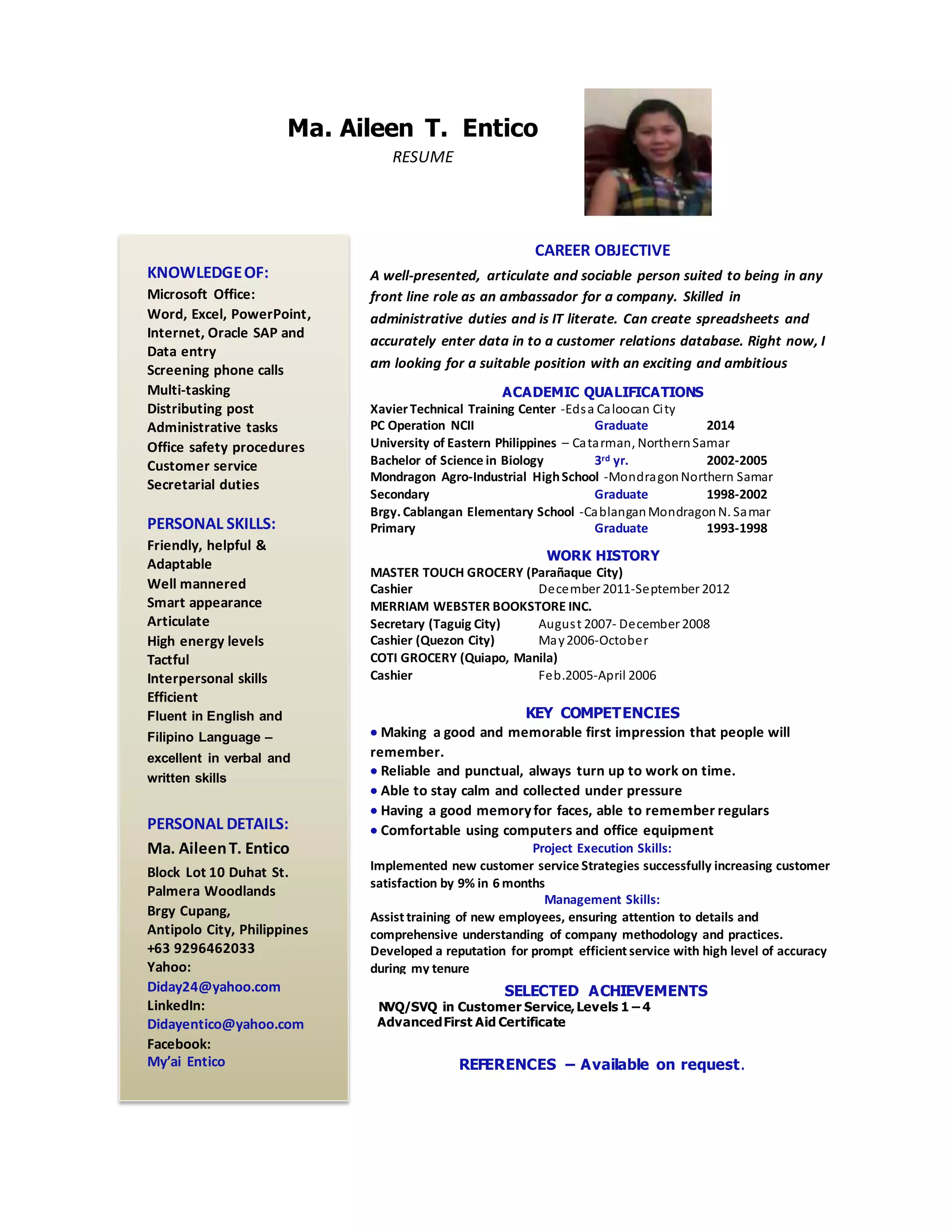 MA. AILEEN ENTICO CV | DOCX
