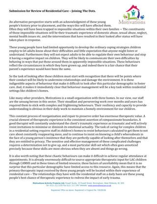 Response rescare MOTIVATIONS | PDF | Parenting | Family and Relationships