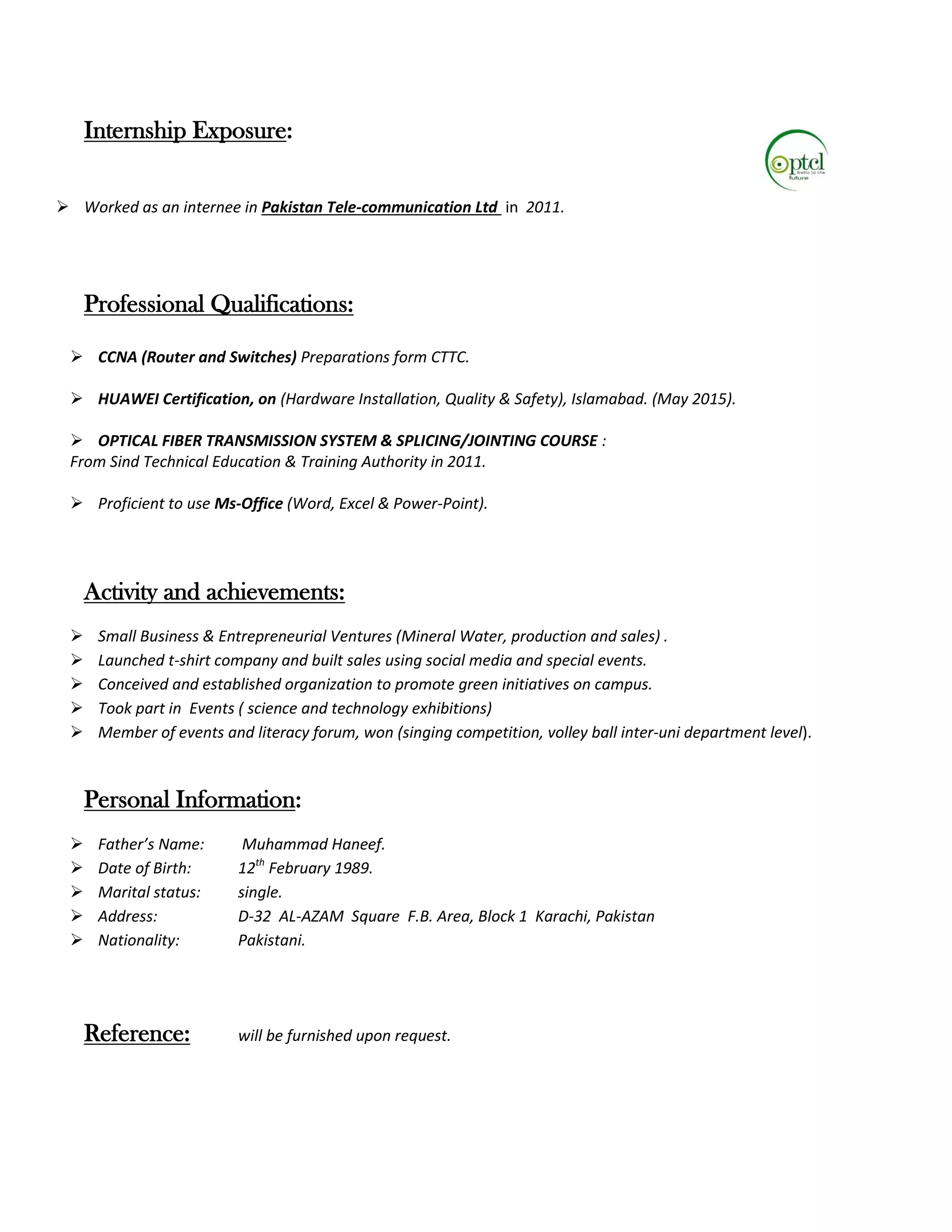 CV_Umer Haneef | PDF