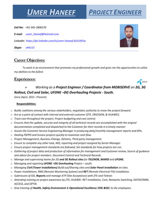 CV_Umer Haneef | PDF