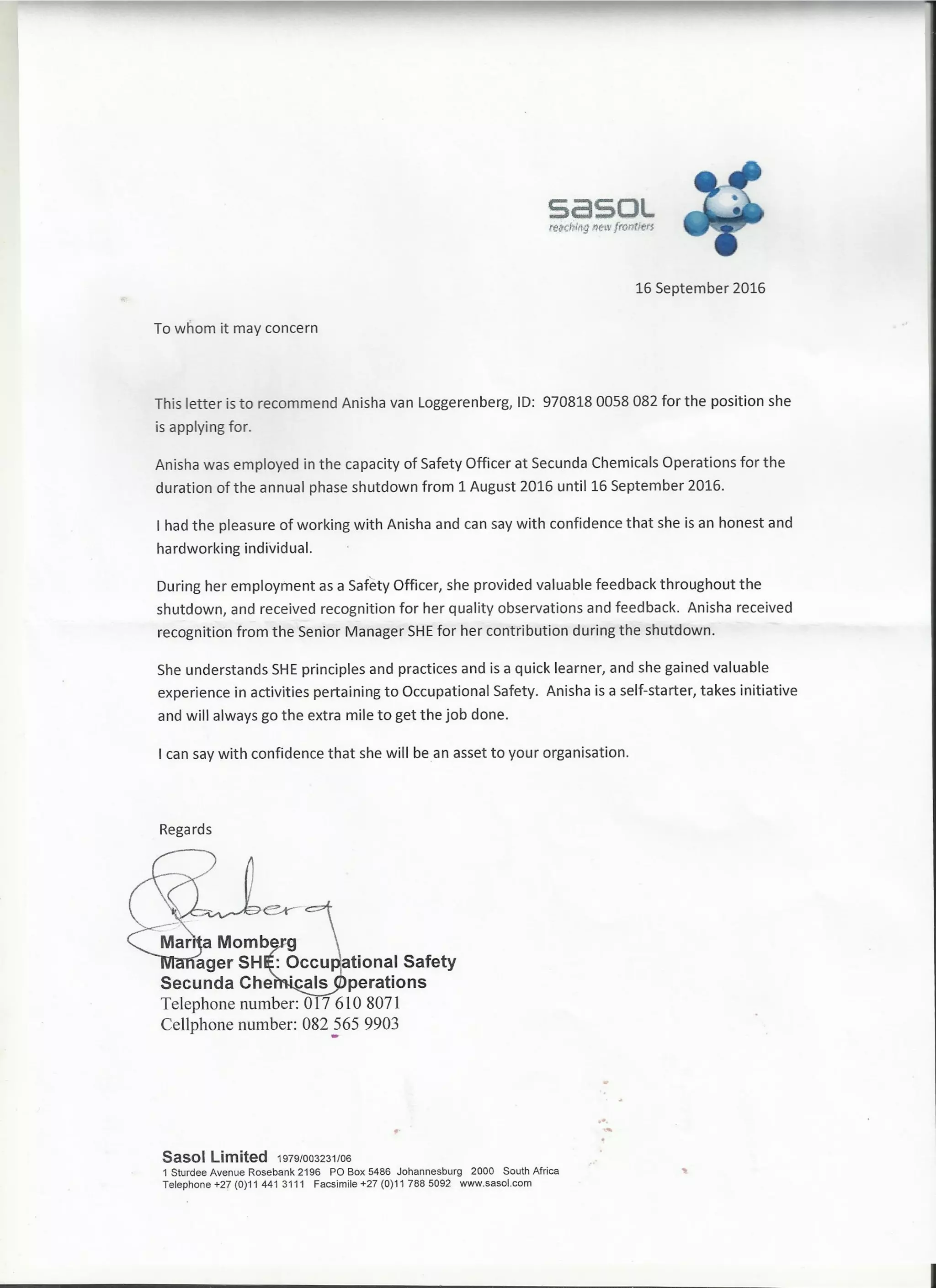 Letter of Service. | PDF
