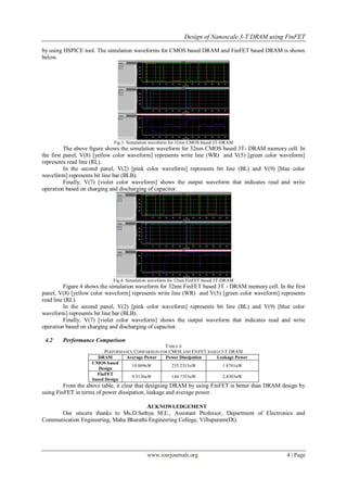 Design of Nanoscale 3-T DRAM using FinFET | PDF
