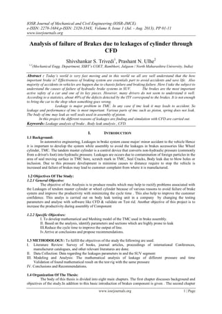Analysis of failure of Brakes due to leakages of cylinder through CFD | PDF