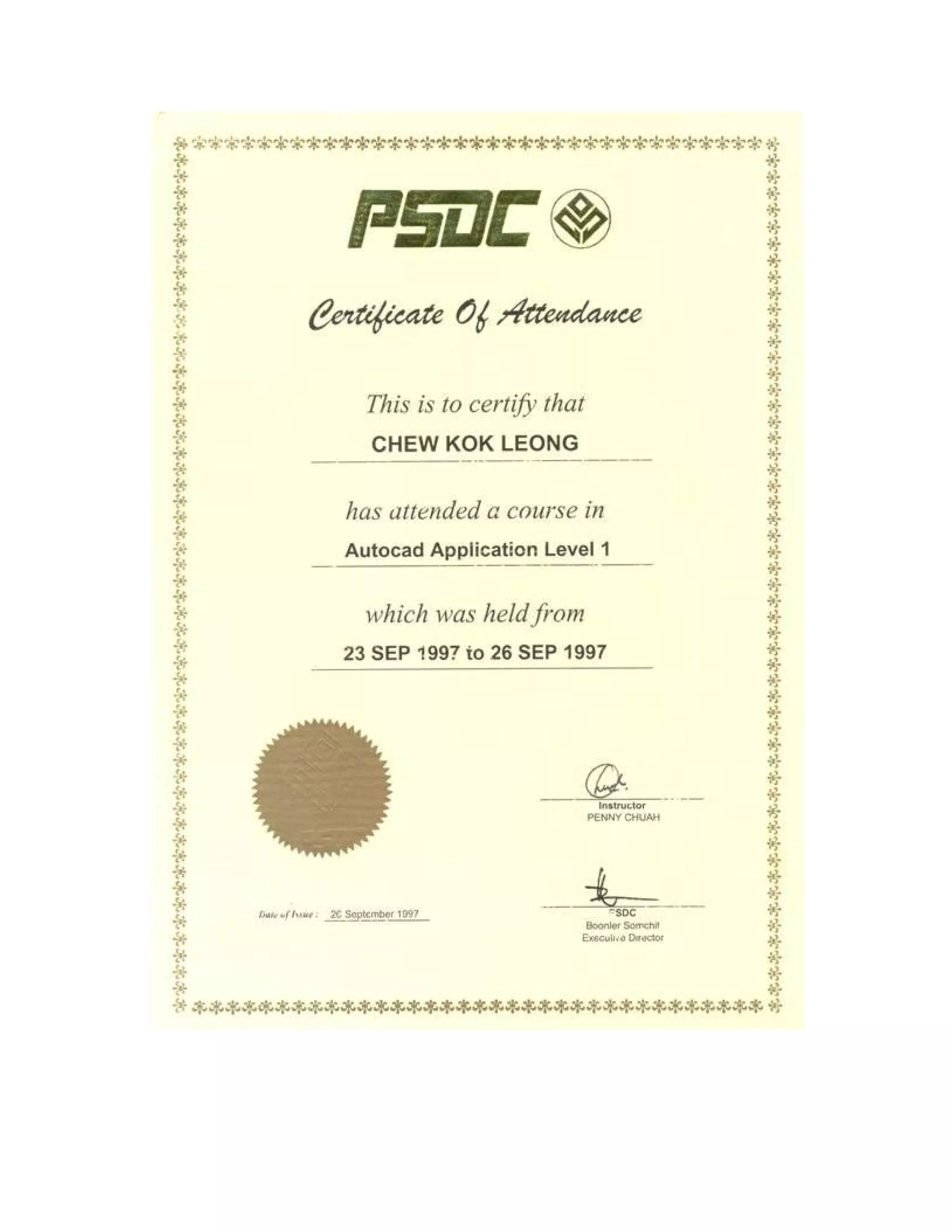 AutoCADD Certifications | PDF