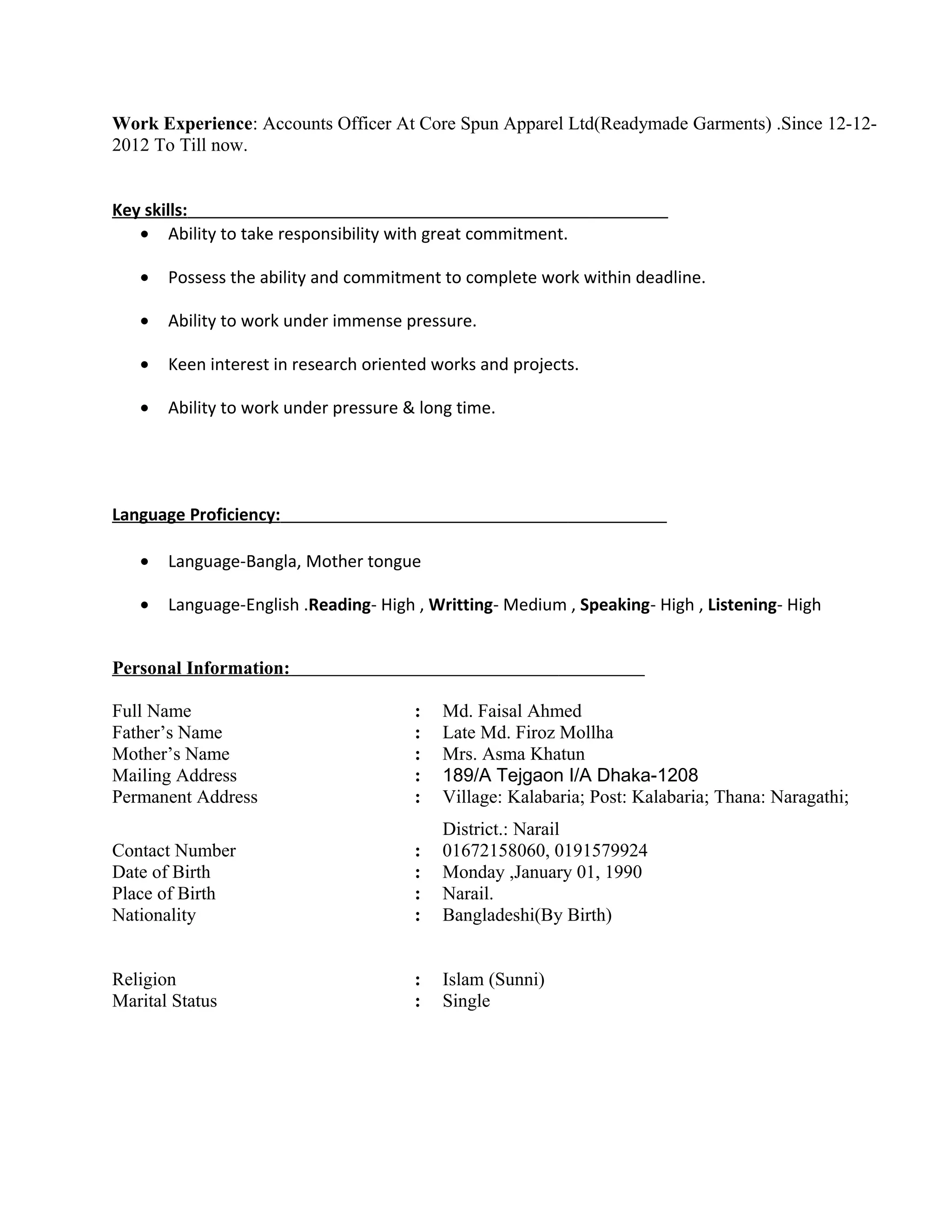 Md.Faisal Ahmed | DOC | Education