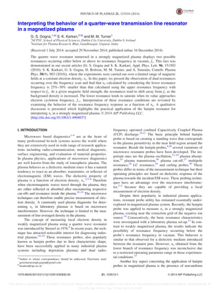 Interpreting the behavior of a quarter-wave transmission line resonator ...