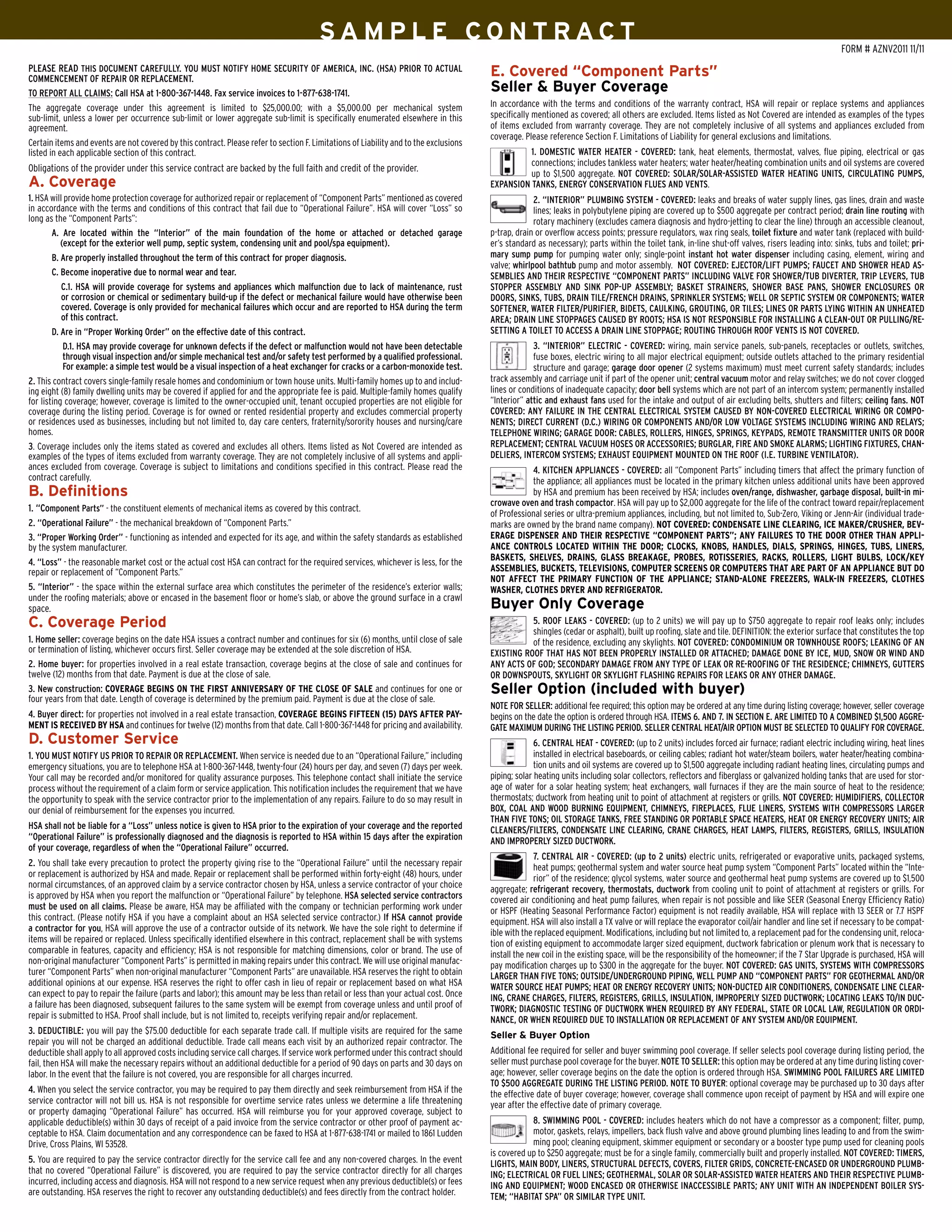 HSA Home Warranty Brochure | PDF