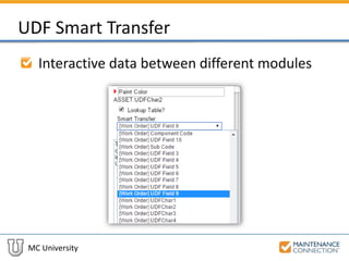 A08 - Using Asset Meters and User Defined Fields (MCU) | PPT