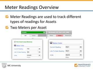 A08 - Using Asset Meters and User Defined Fields (MCU) | PPT