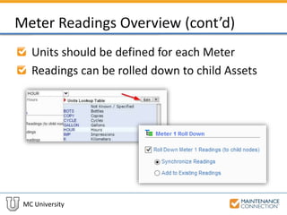 A08 - Using Asset Meters and User Defined Fields (MCU) | PPT