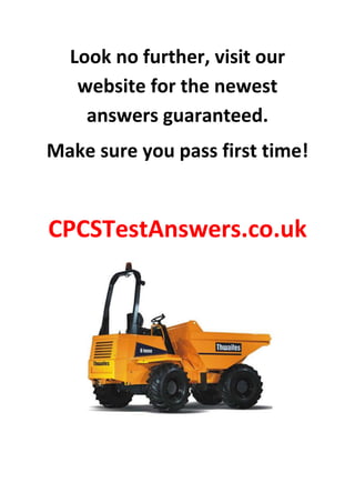 CPCS A09 Dumper Theory Test Answers | PDF