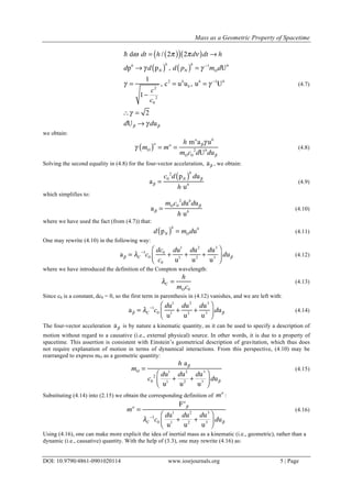 Mass as a Geometric Property of Spacetime | PDF | Physics | Science