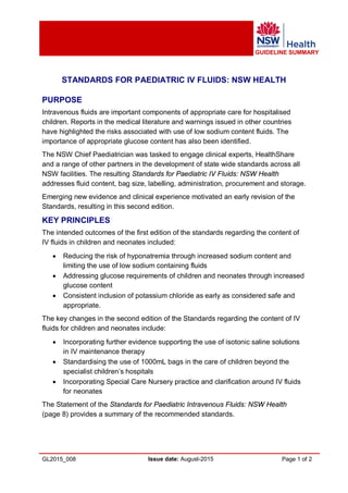 2015 NSW Health Paediatric Standards V2 | PDF | First Aid | Injuries