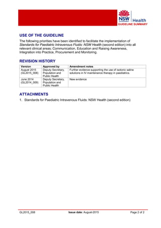 2015 NSW Health Paediatric Standards V2 | PDF | First Aid | Injuries