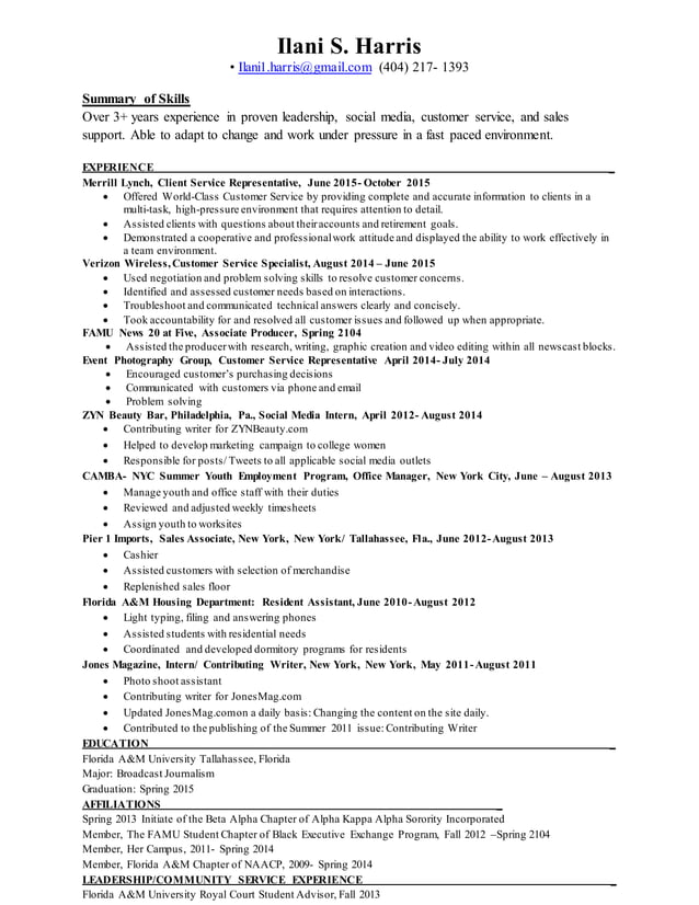 I.Harris Resume 2015 | PDF