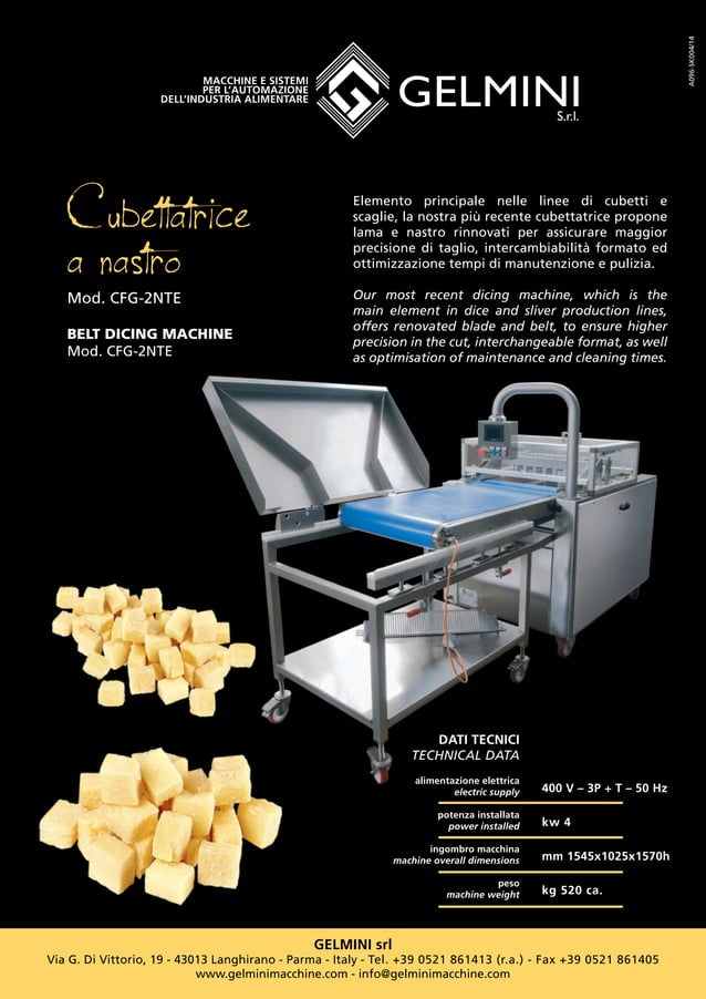 BELT DICING MACHINE MOD. CFG-4NTE | PDF