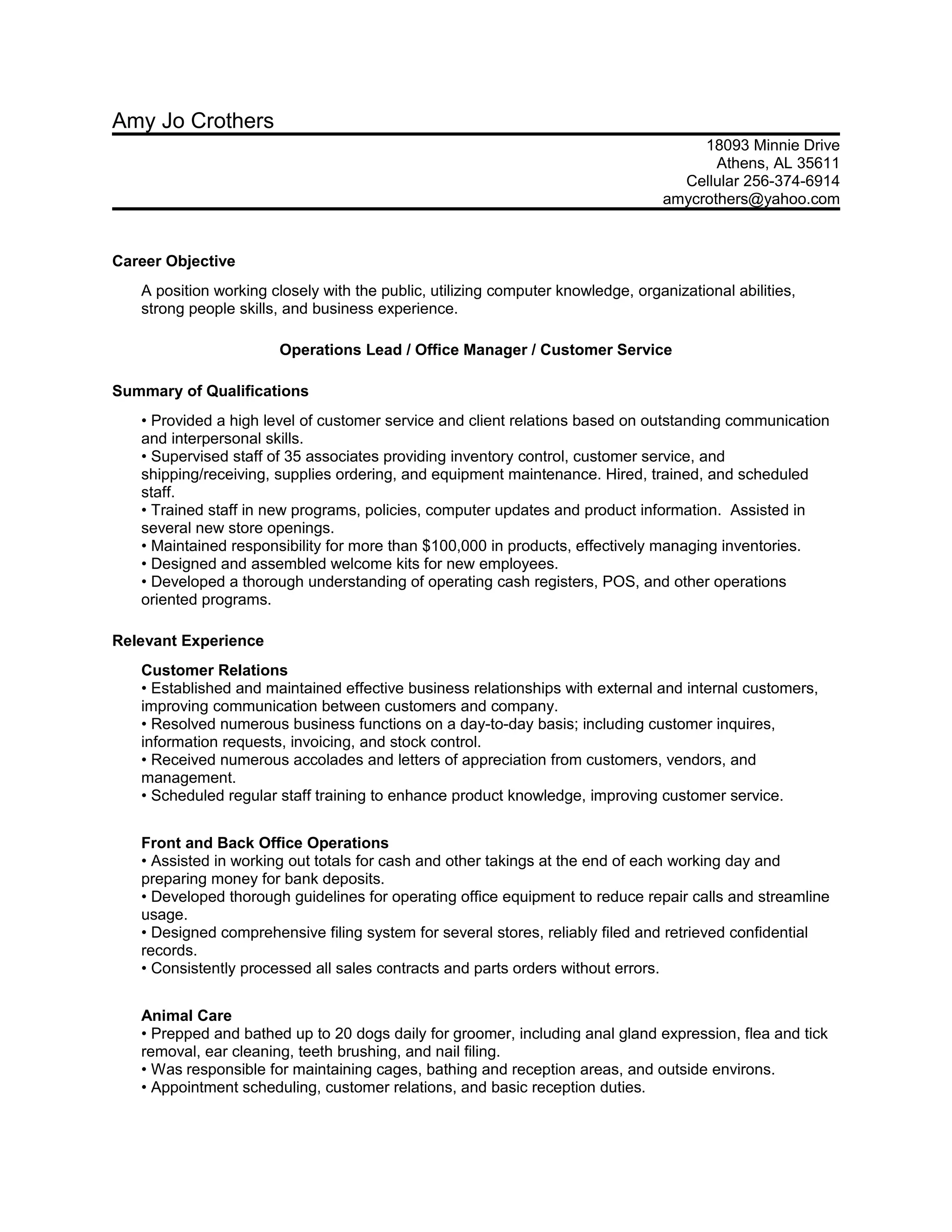 Amy's Resume | PDF