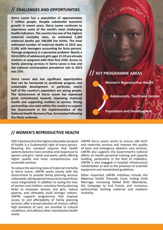 UNFPA Brochure_SL | PDF | Reproductive Health | Diseases and Conditions