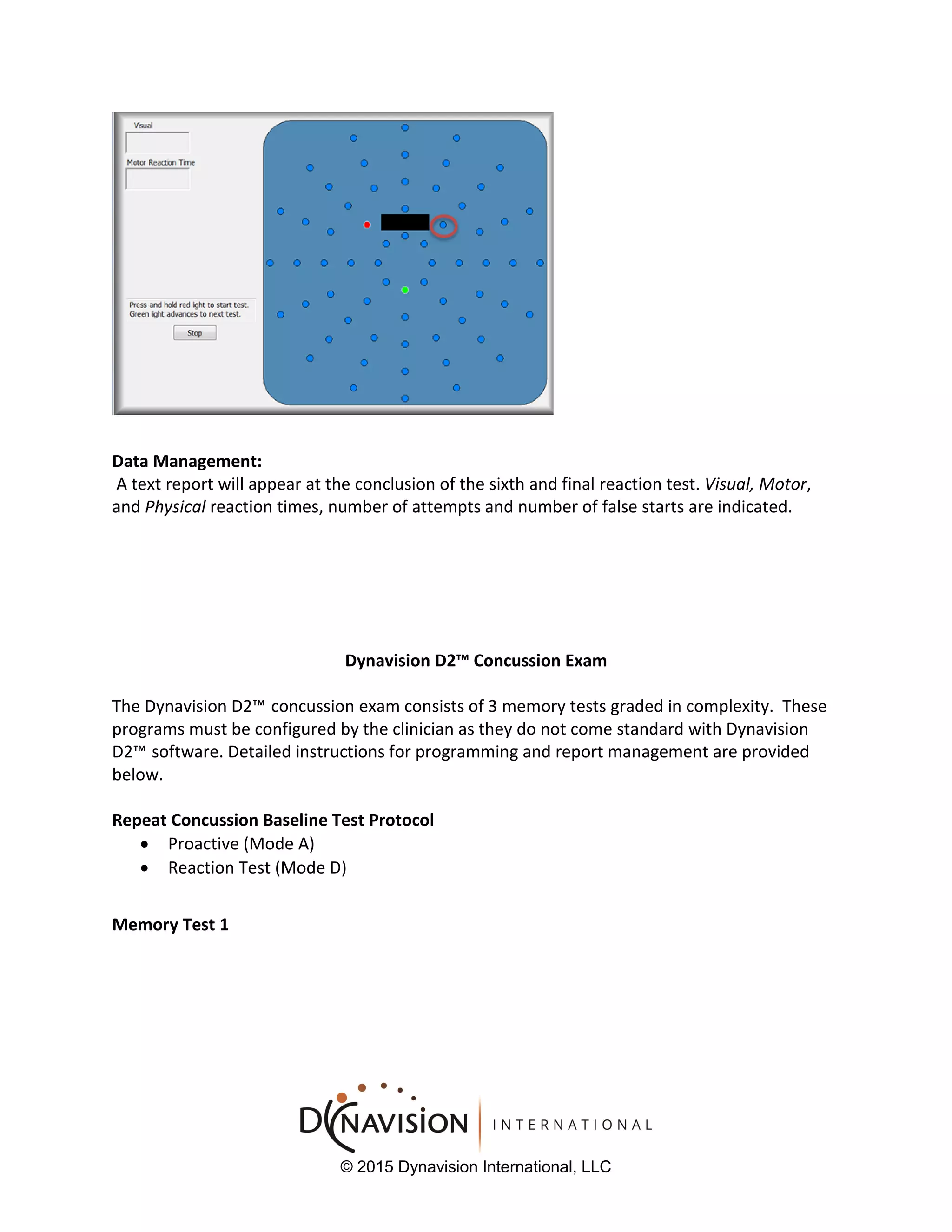 Dynavision D2 Neuro-Cognitive Evaluation for Concussion Management | PDF
