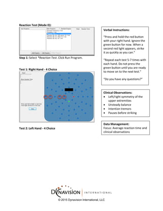 Dynavision D2 Neuro-Cognitive Evaluation for Concussion Management | PDF