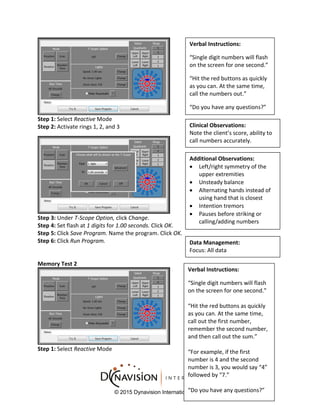 Dynavision D2 Neuro-Cognitive Evaluation for Concussion Management | PDF