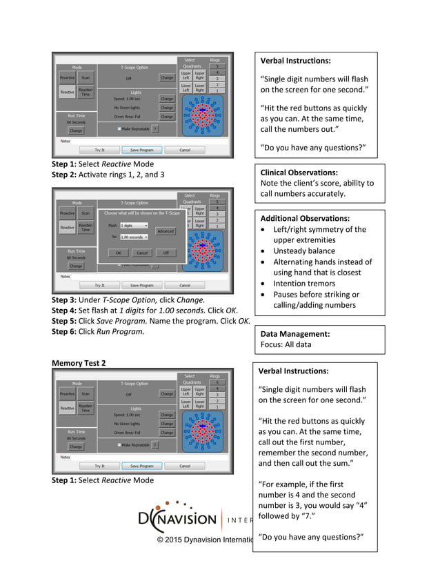 Dynavision D2 Neuro-Cognitive Evaluation for Concussion Management | PDF
