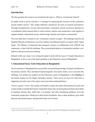 Almeer_EDU 501_Reflective Position Paper_TFB 1st batch | PDF ...