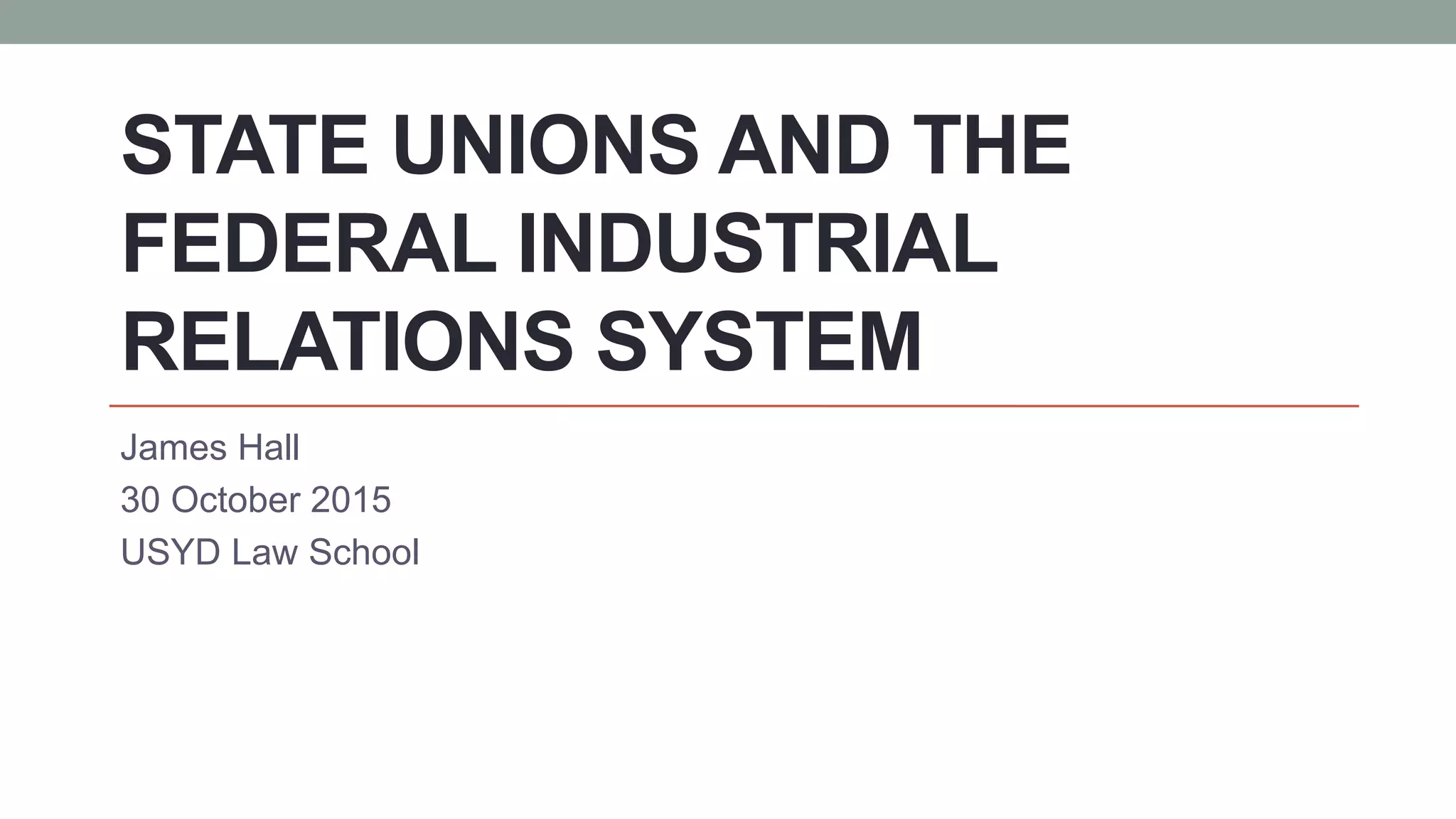 State Unions | PPT