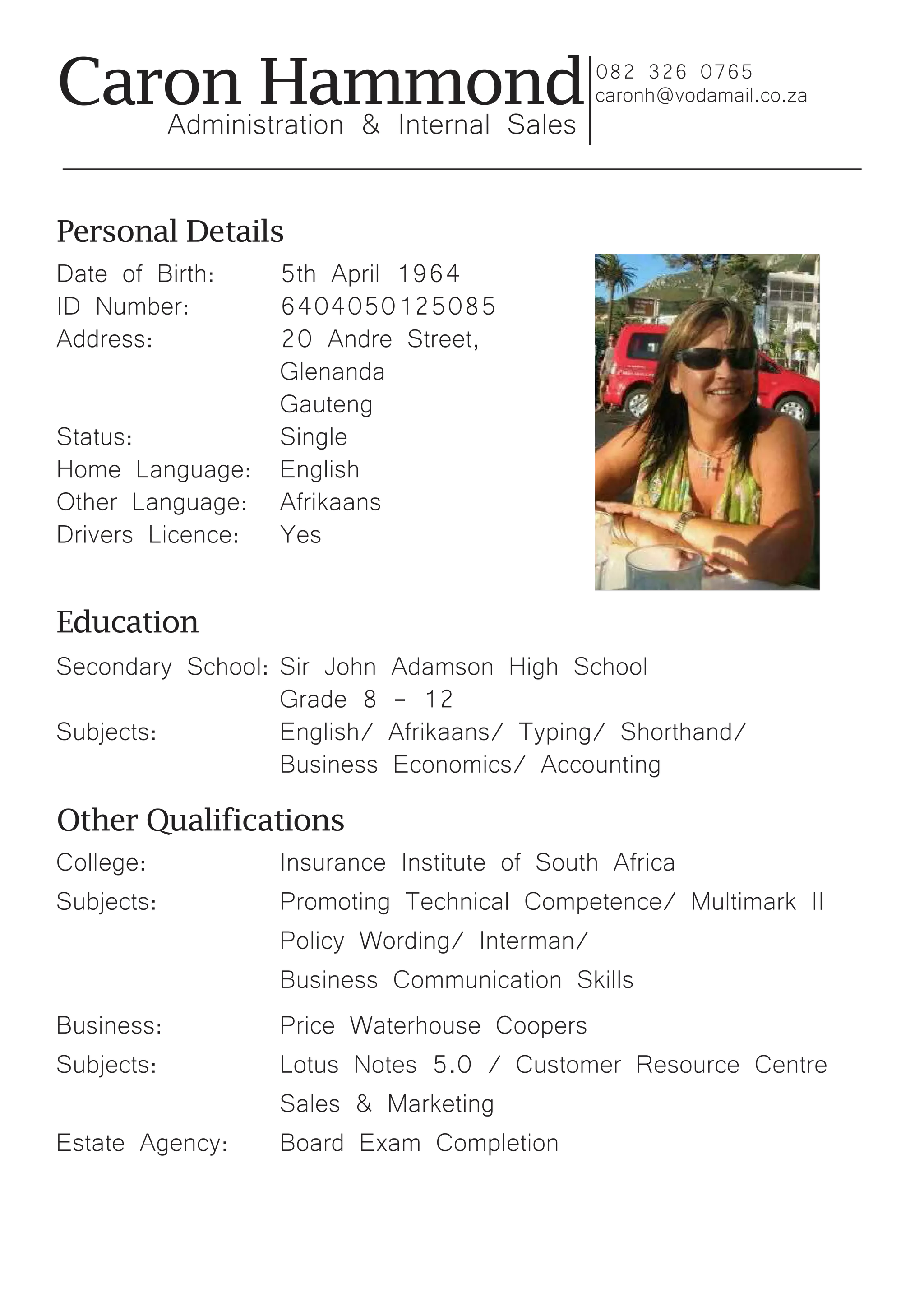 Caron Hammond_CV | PDF