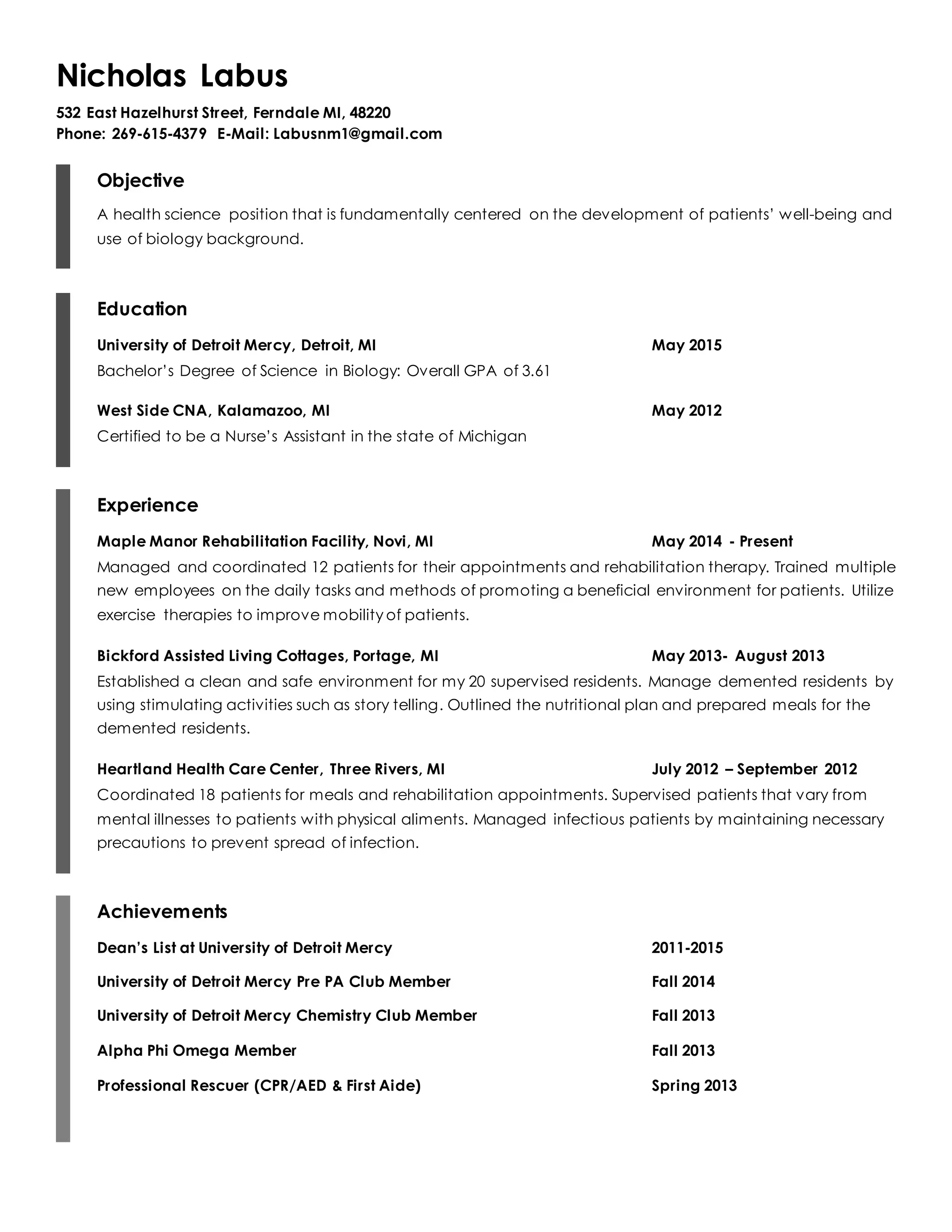 Resume May 2015 | PDF