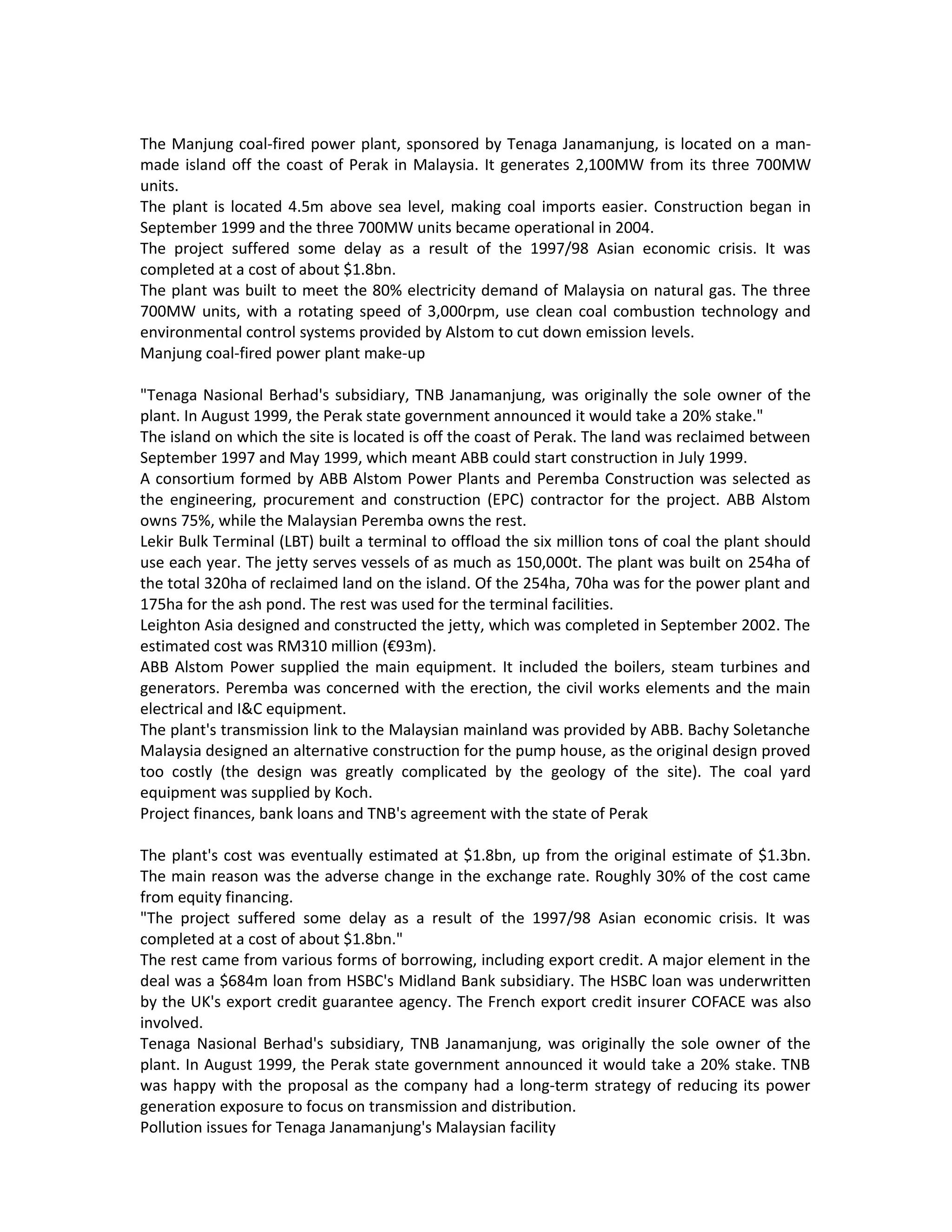 TNB Manjung Power Plant | DOC