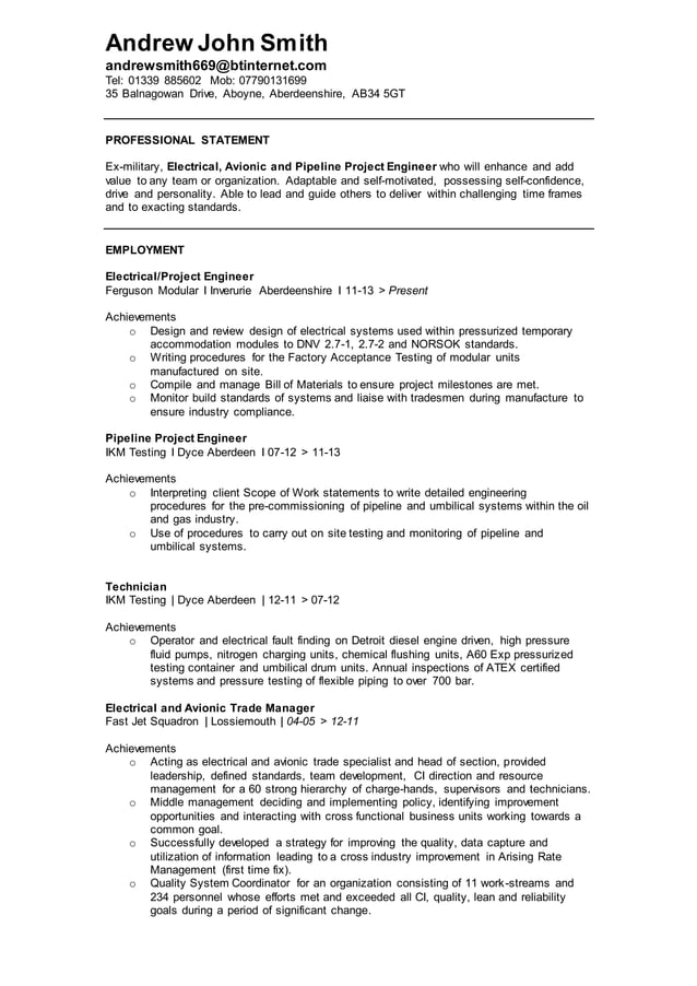 cv-Andrew Smith Feb 15 | DOCX | Civil Engineering Industry | Industries