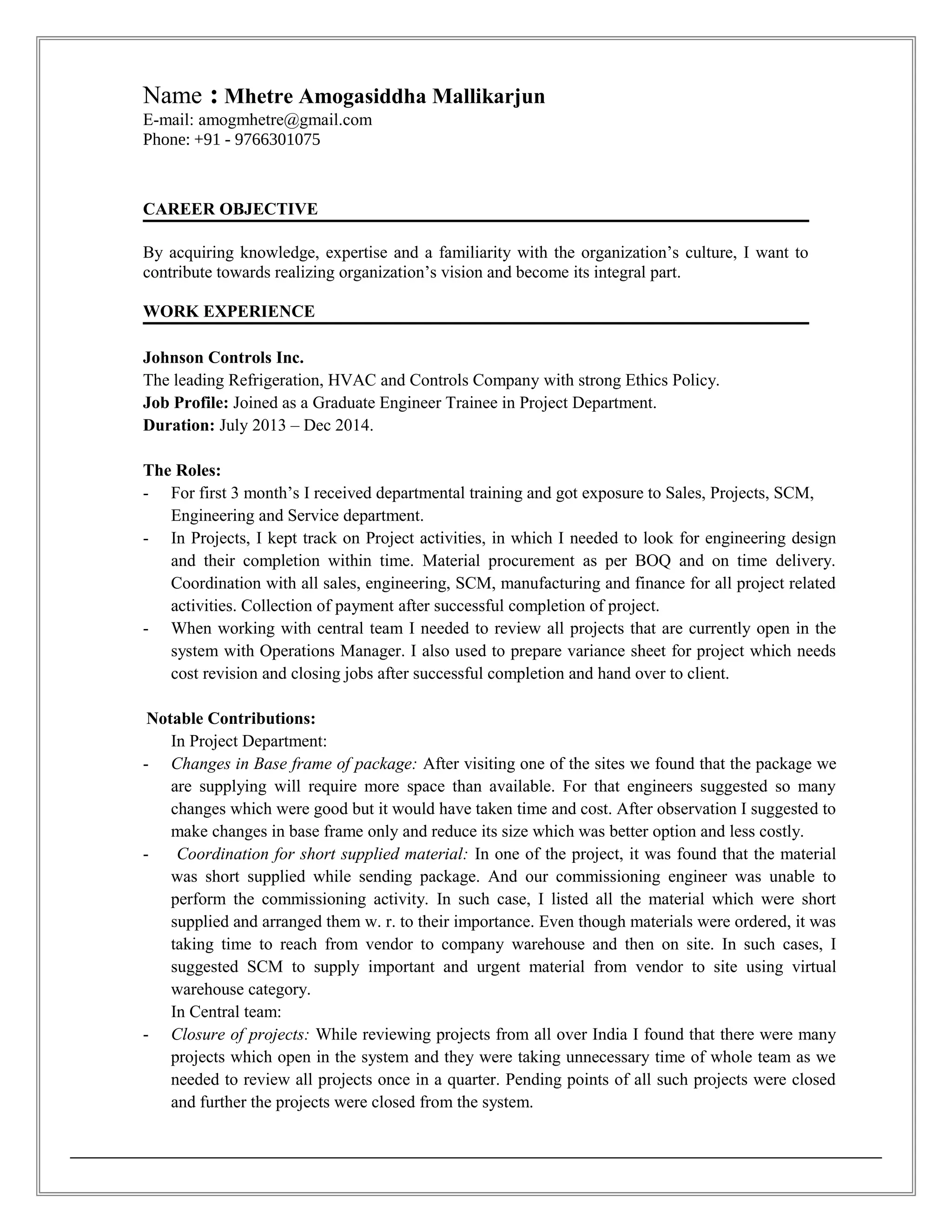 MhetreAM - Resume | DOC