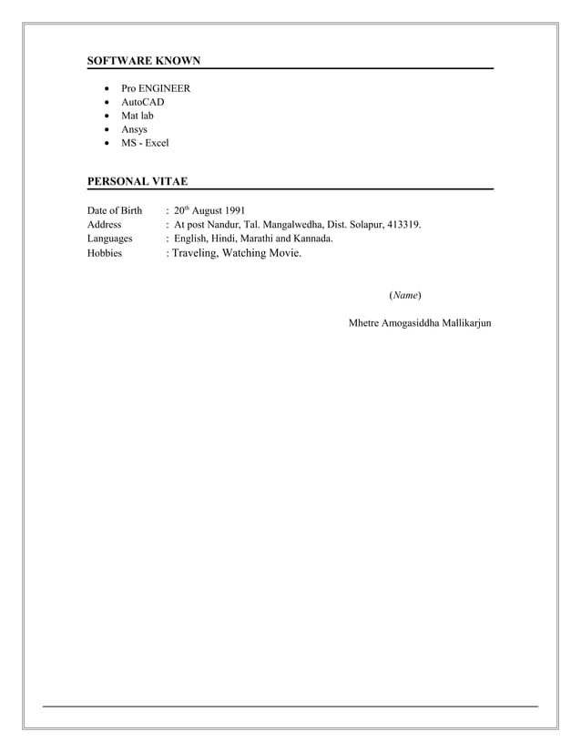 MhetreAM - Resume | DOC