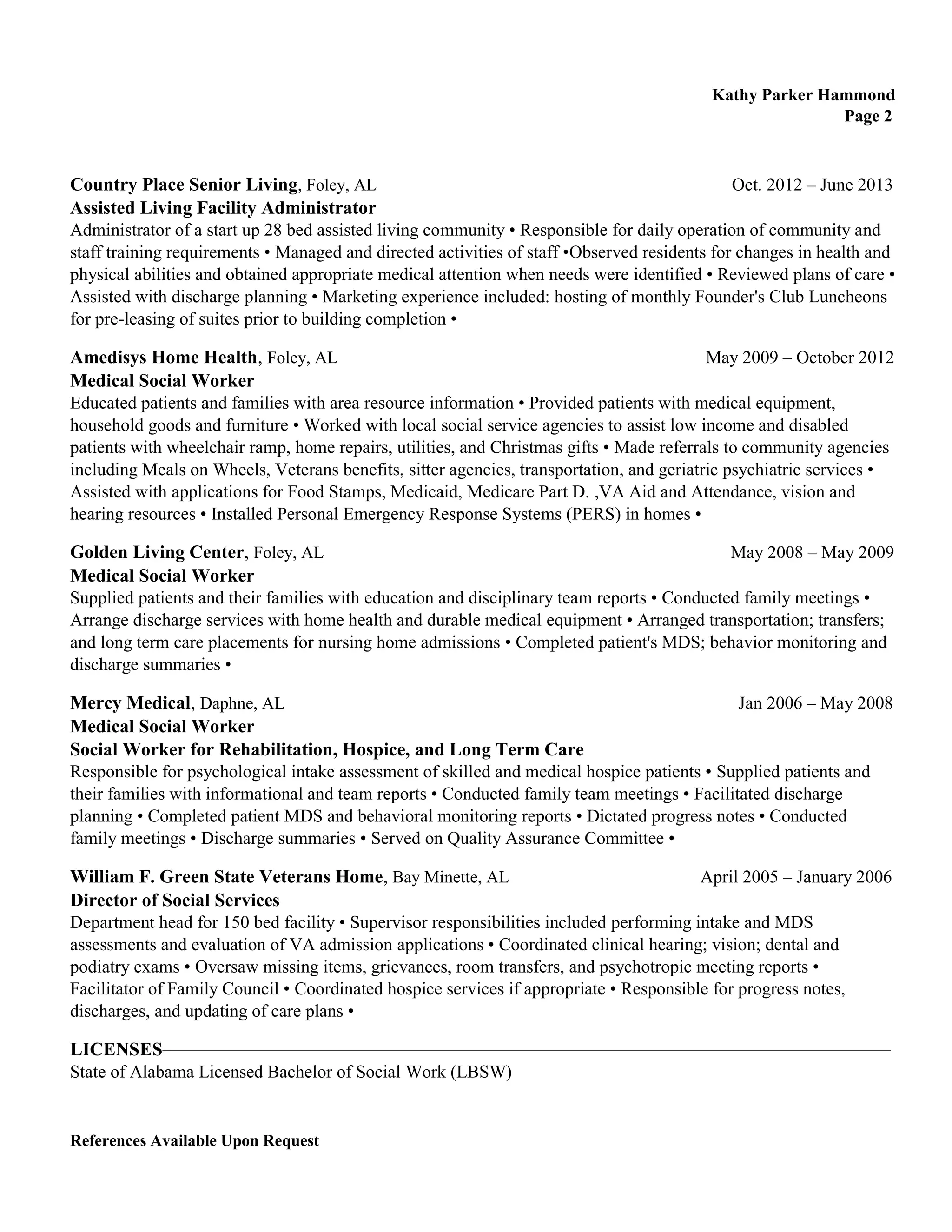 Kathy Parker Hammond Resume (2) | PDF