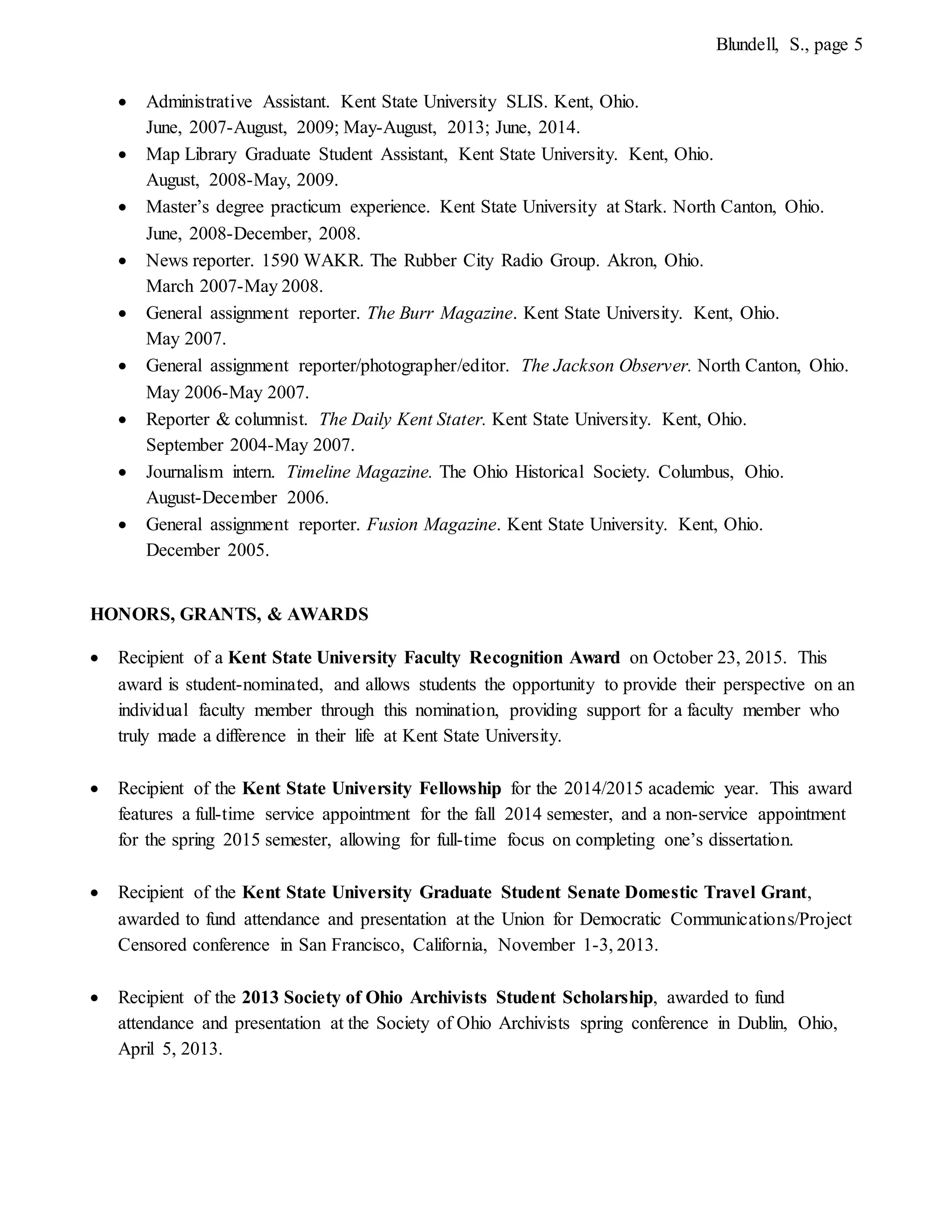 Blundell Curriculum Vitae - 1.6.2016 (LINKEDIN) | DOCX
