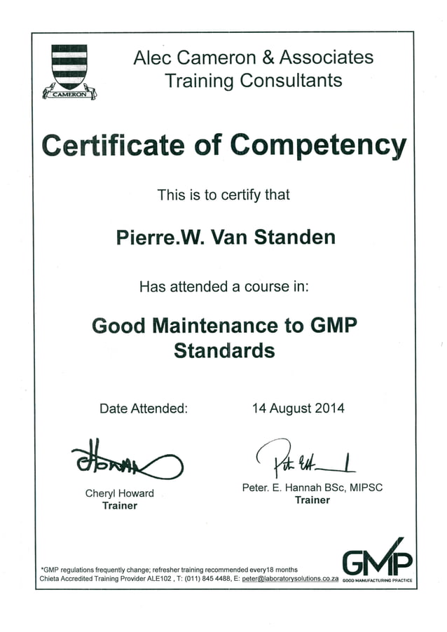 GMP Certificate | PDF