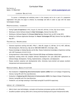 Sathish_7yrs_C# | PDF