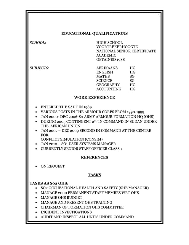 CV Danie Kershoff-DEC 15 | PDF