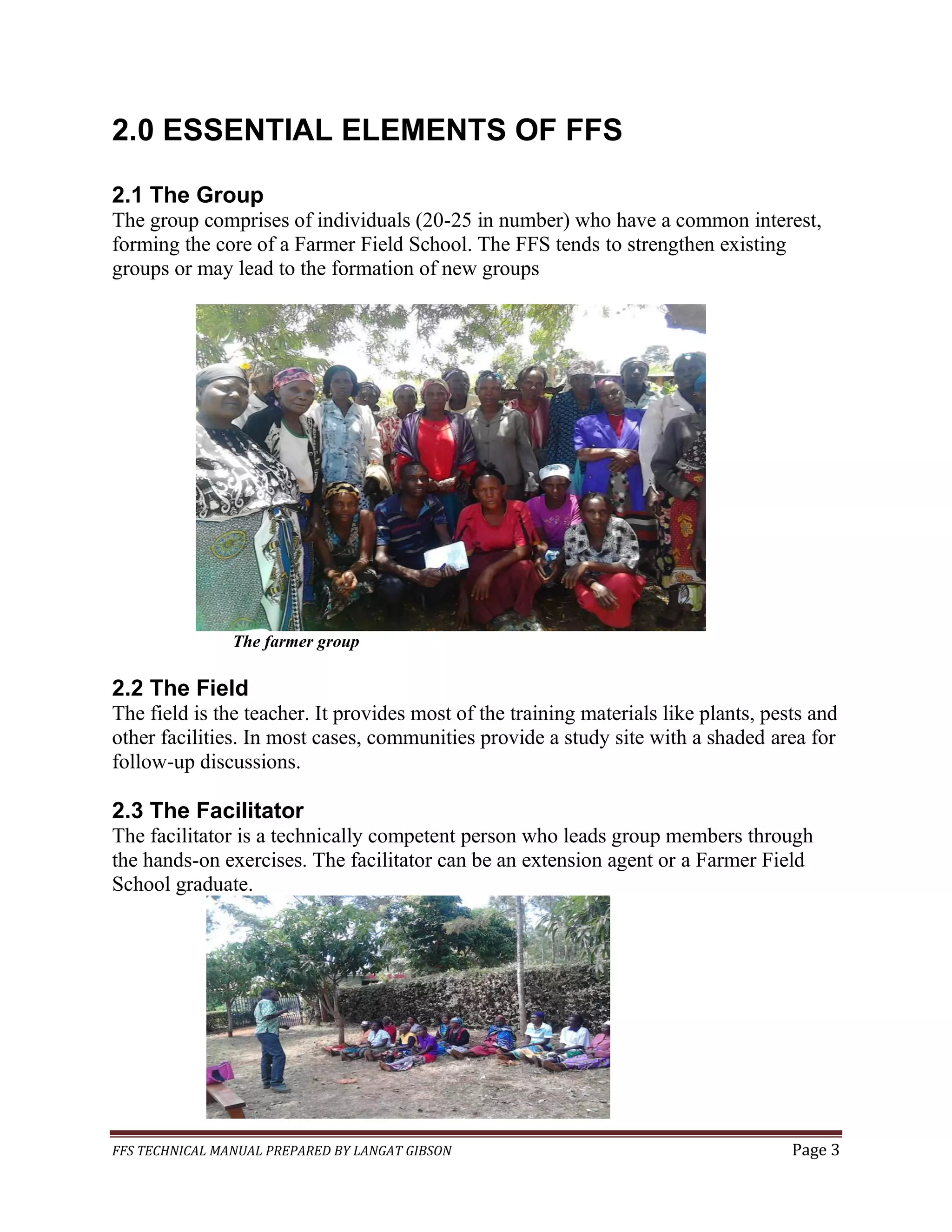 FFS TRAINING MANUAL-Gibson Langat | PDF