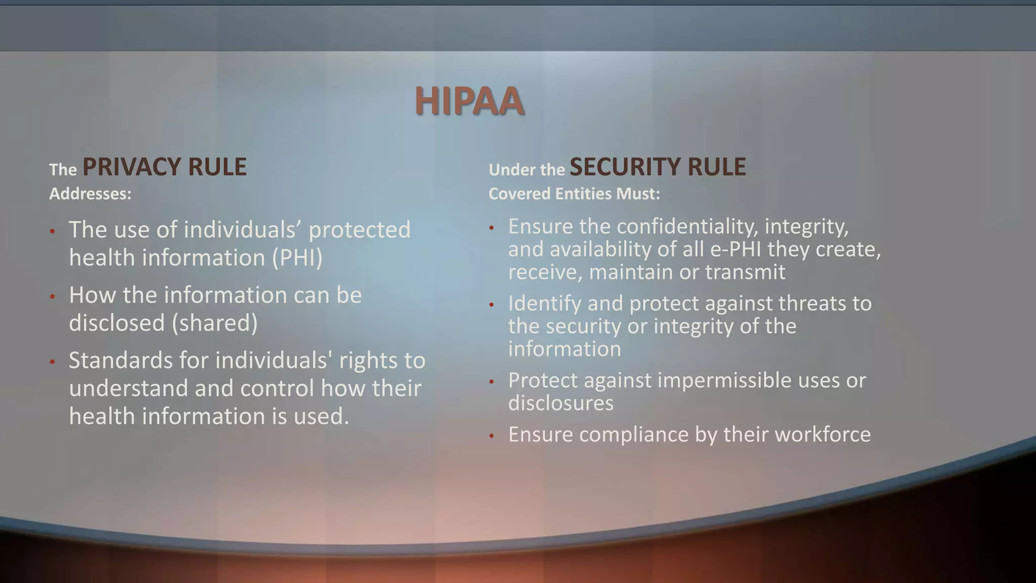 HIPAA-HITECH-MU Simplified | PPTX