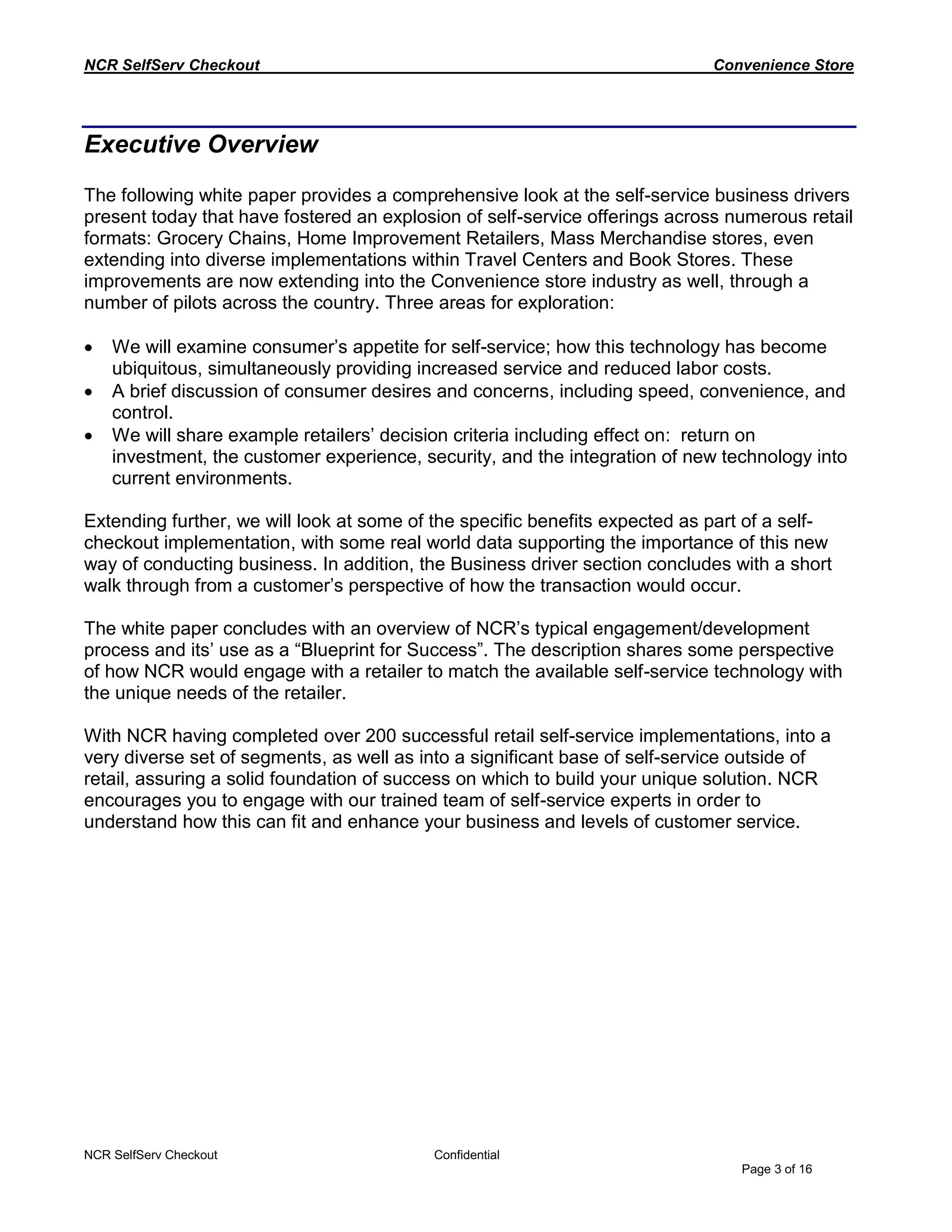 Self Service For Convenience Stores white paper | PDF