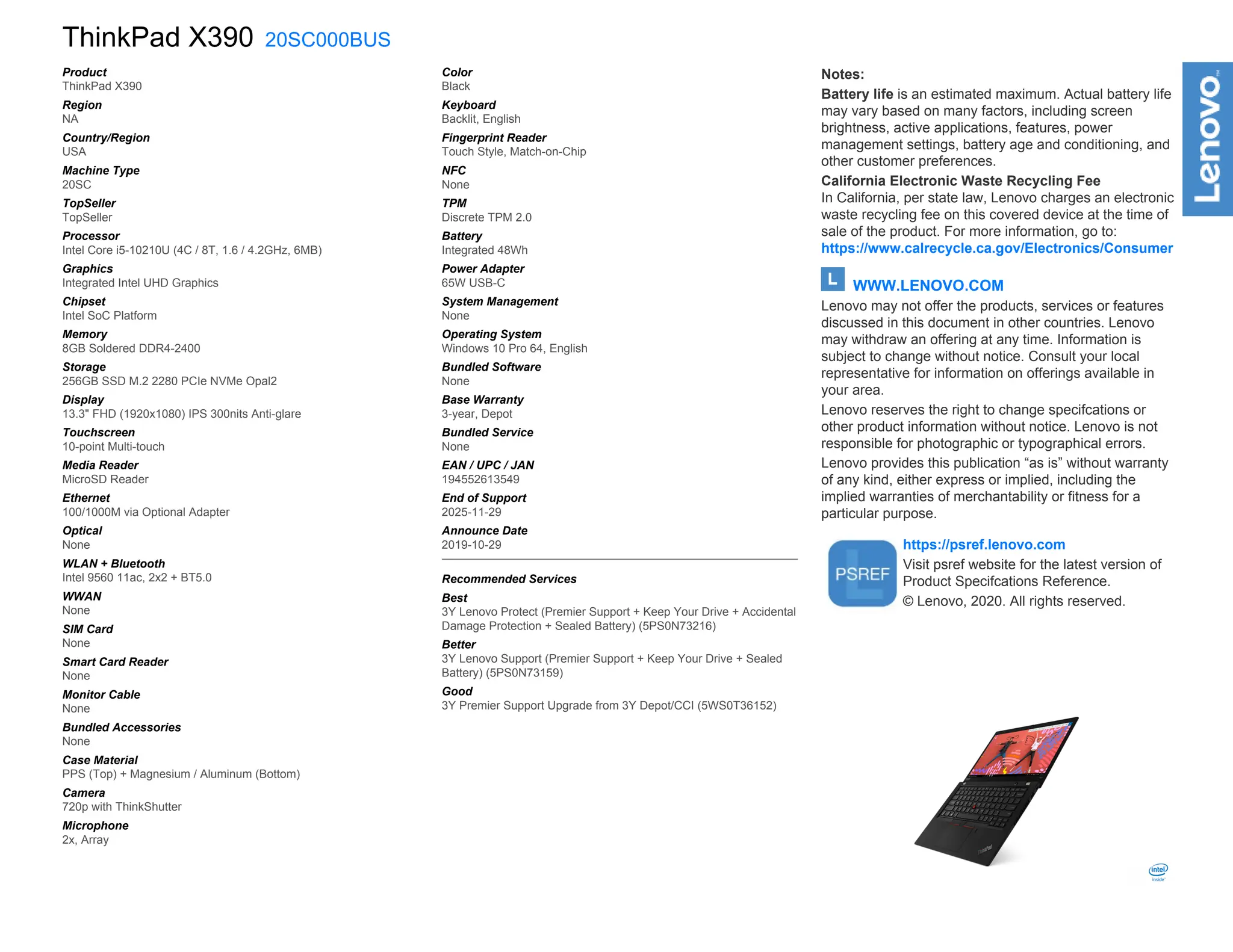 Brosur Lenovo Thinkpad X390 ................................... | PDF