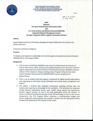 MOA Between JTDI and AMCOM_APR2012 | PDF