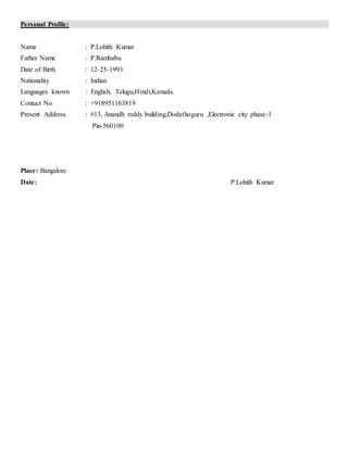 Lohith Resume | PDF